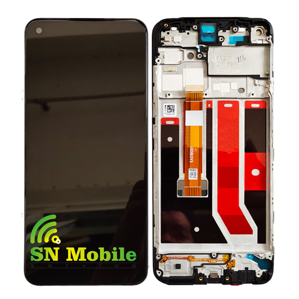 Оригинален дисплей с рамка за Oppo A53s CPH2135 Black - sn-mobile